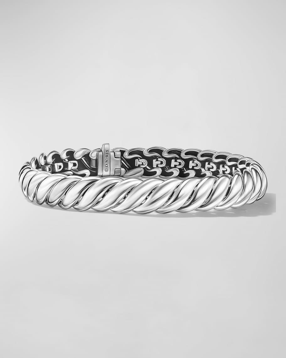 David Yurman Sculpted Cable Bracelet in Silver, 8.5mm | Neiman Marcus