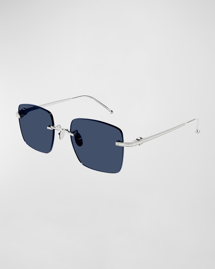 Cartier Men's Rimless Rectangle Metal Sunglasses | Neiman Marcus