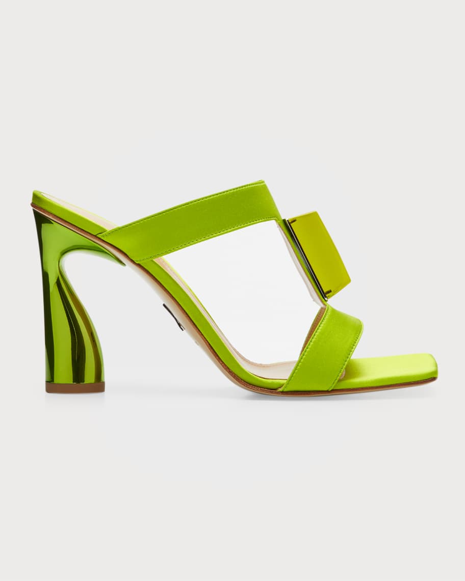 Paul Andrew Satin Jewel T Strap Mule Sandals Neiman Marcus