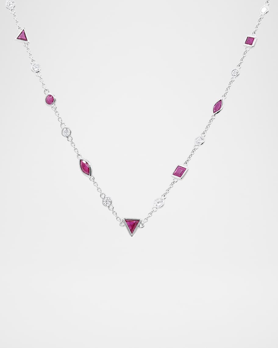 Oscar Heyman Platinum Ruby and Diamond By The Yard Necklace, 28"L ...