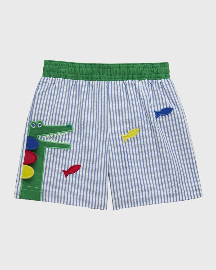 Florence Eiseman Boy's Applique Alligator Swim Trunks, Size 2-4T ...