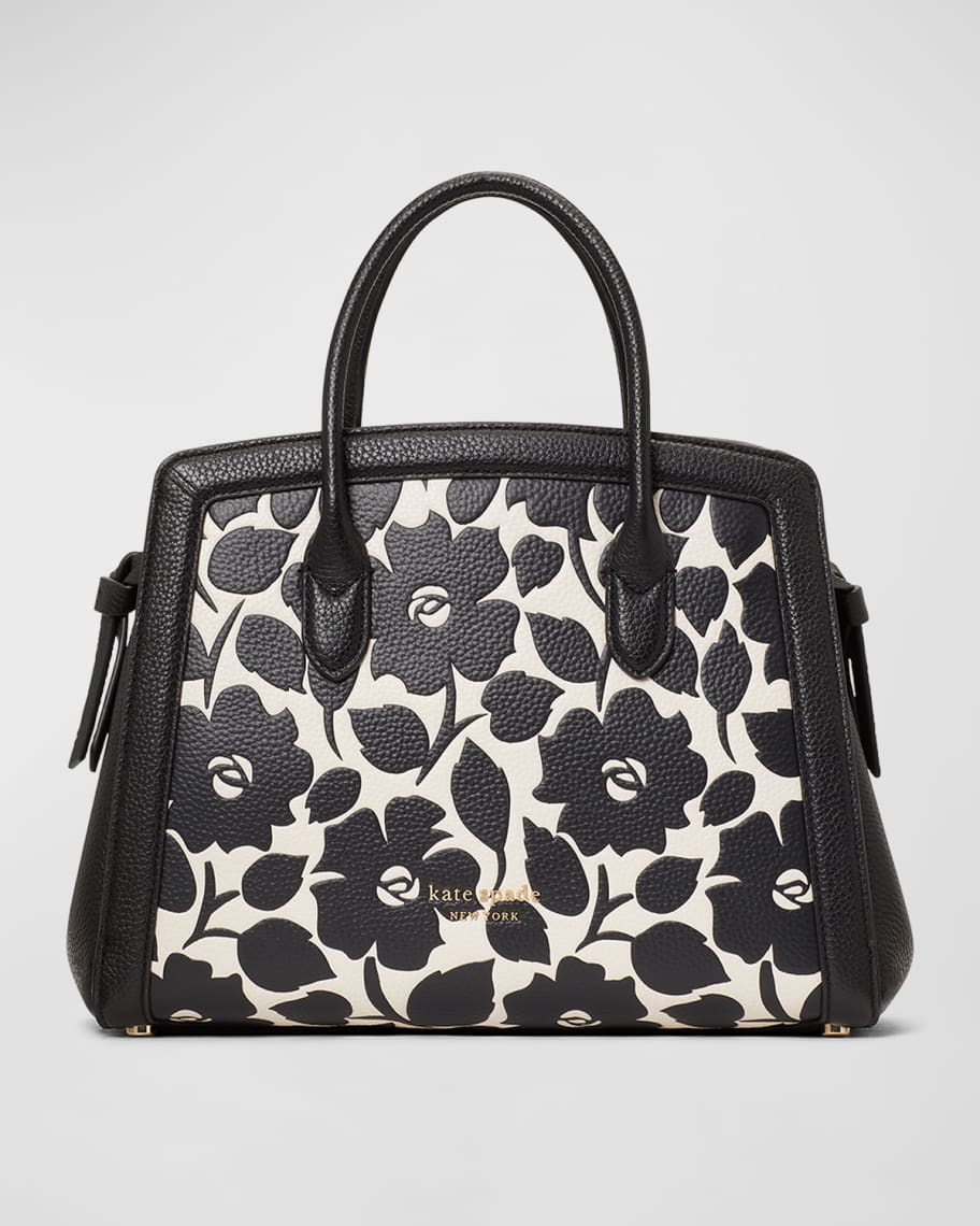 kate spade new york knott medium rose-print satchel bag | Neiman Marcus