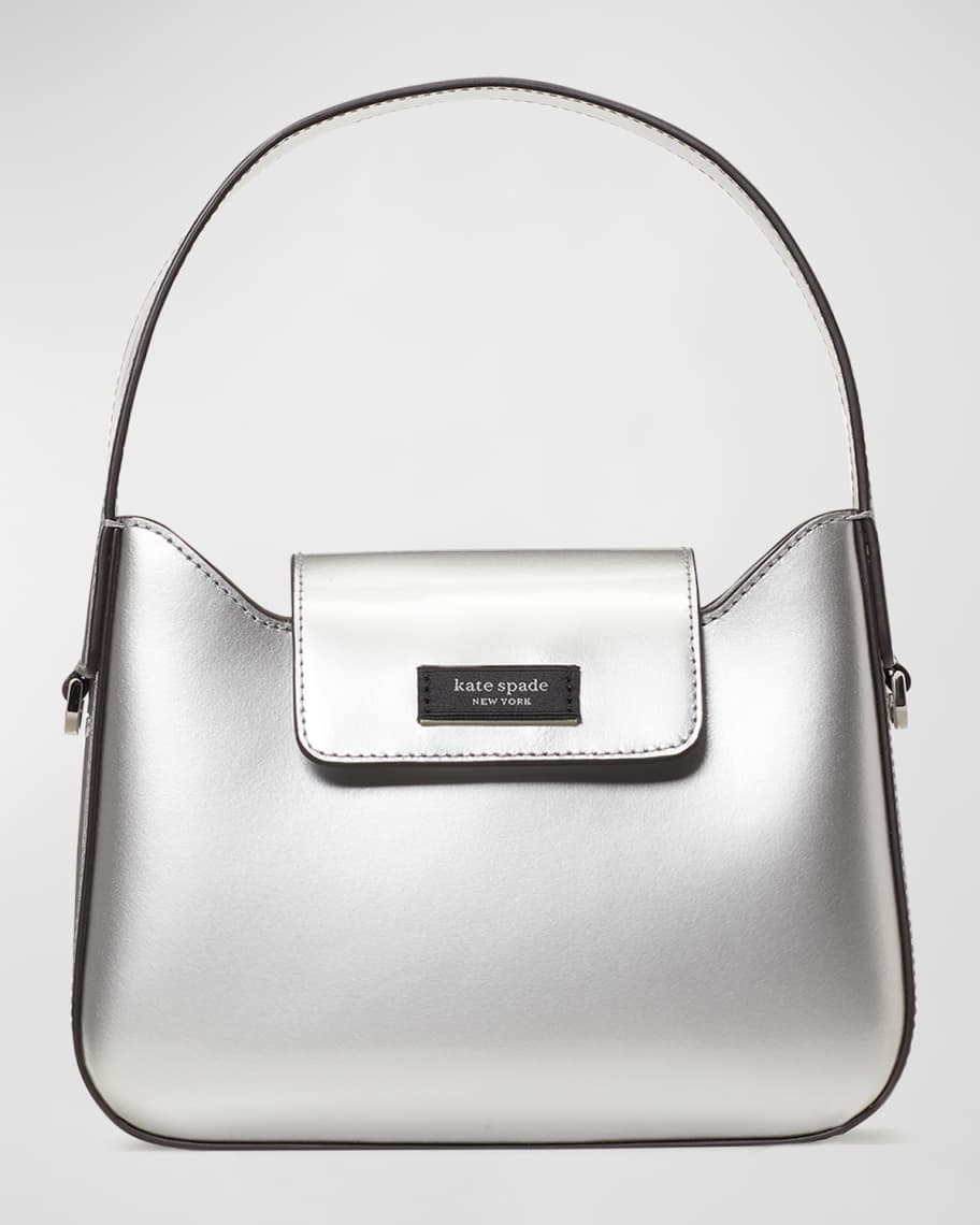 kate spade new york sam icon small metallic leather top-handle bag ...