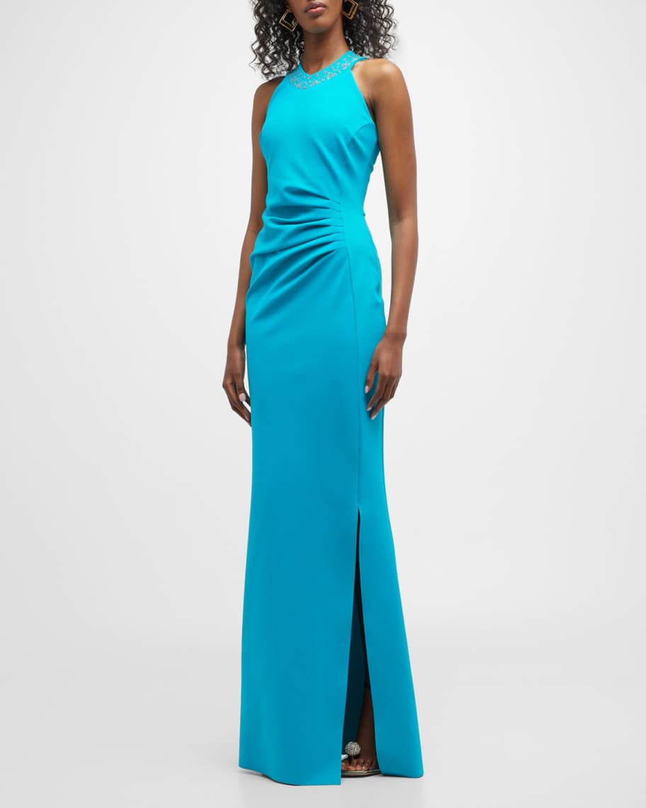 Chiara Boni La Petite Robe Taolina Ruched Rhinestone-Embellished Gown ...