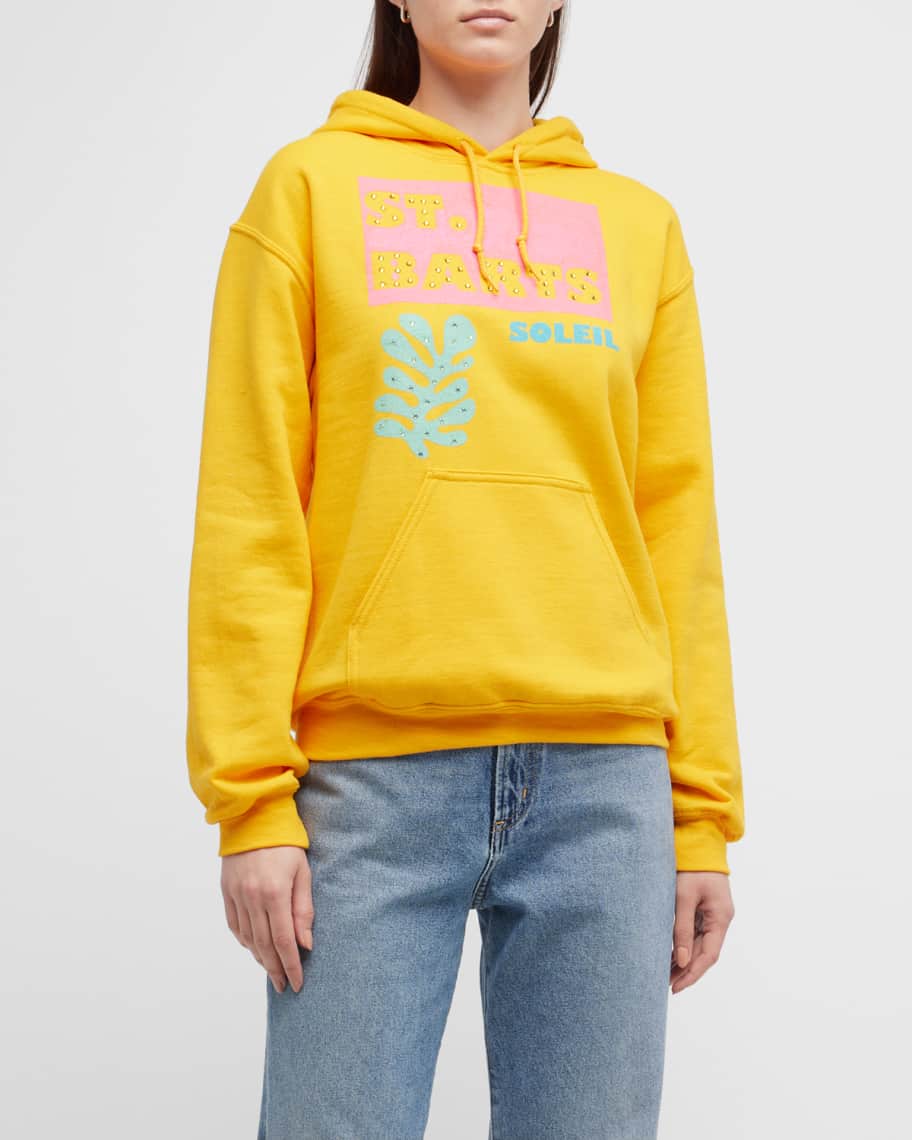 Alla Berman St Barts Rhinestone Graphic Hoodie | Neiman Marcus