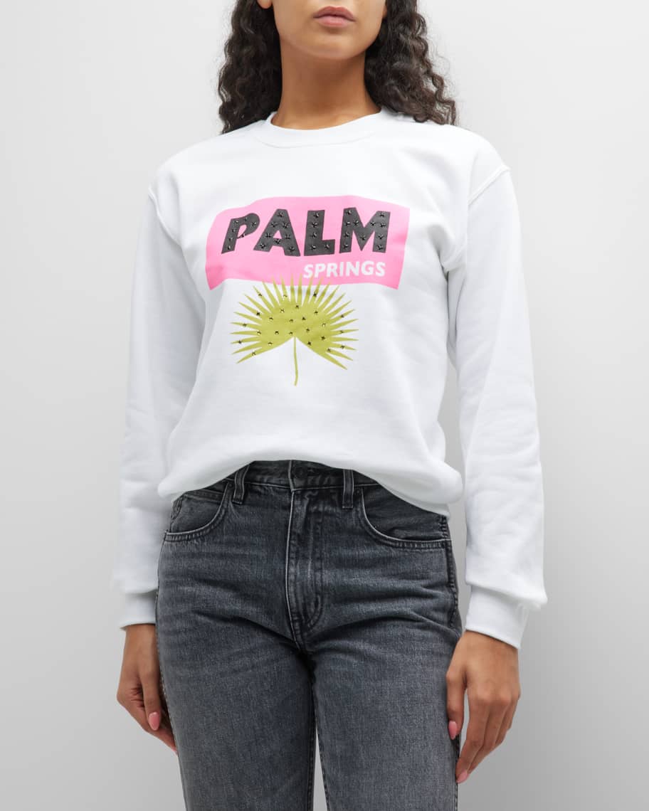 Alla Berman Palm Springs Embellished Graphic Sweatshirt | Neiman Marcus