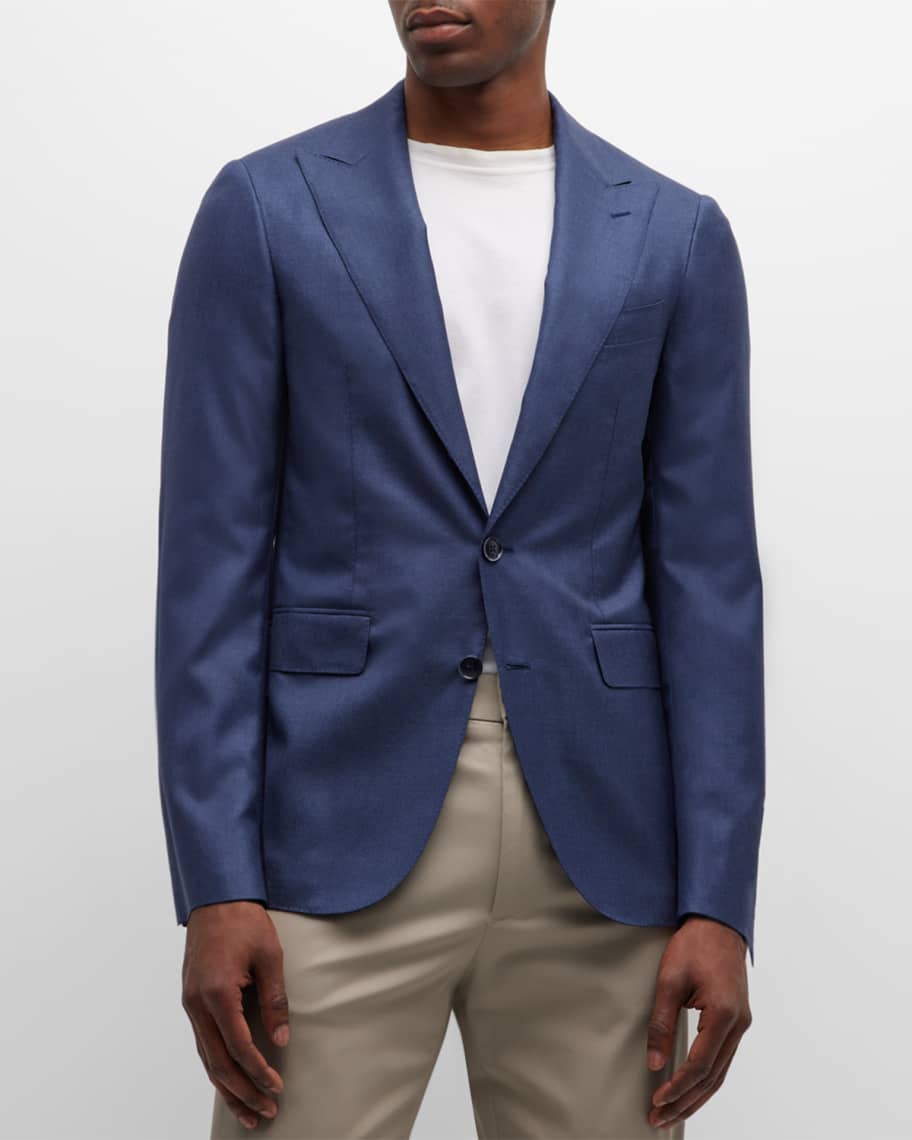 Canali Men's Cashmere-Silk Solid Blazer | Neiman Marcus