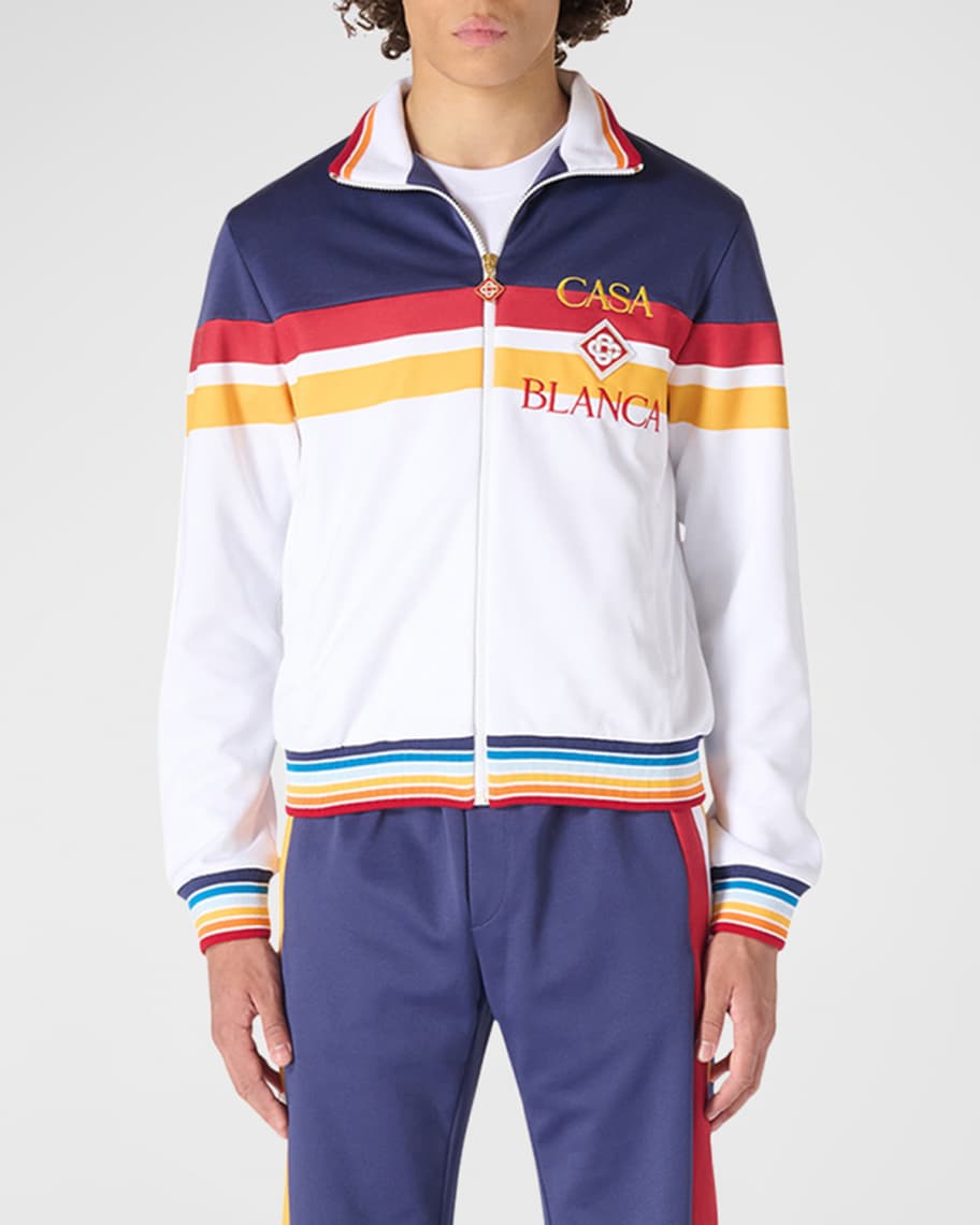 CASABLANCA Men's Colorblock Graphic Track Jacket | Neiman Marcus
