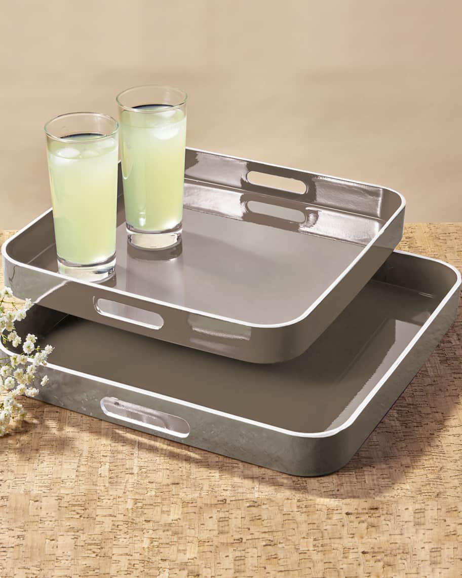 Trina Turk Turquoise Square Trays, Set of 2 | Neiman Marcus