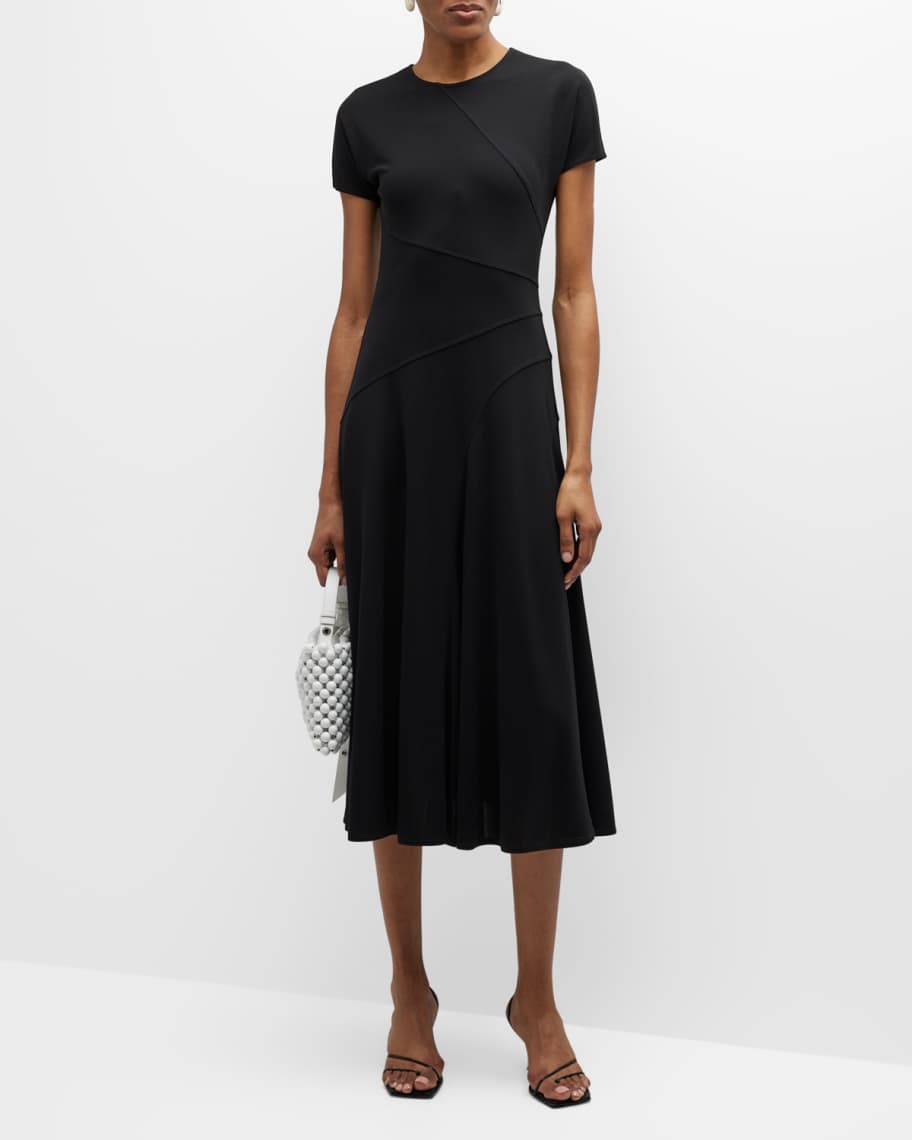 Max Mara Steppa Short-Sleeve Midi Dress | Neiman Marcus