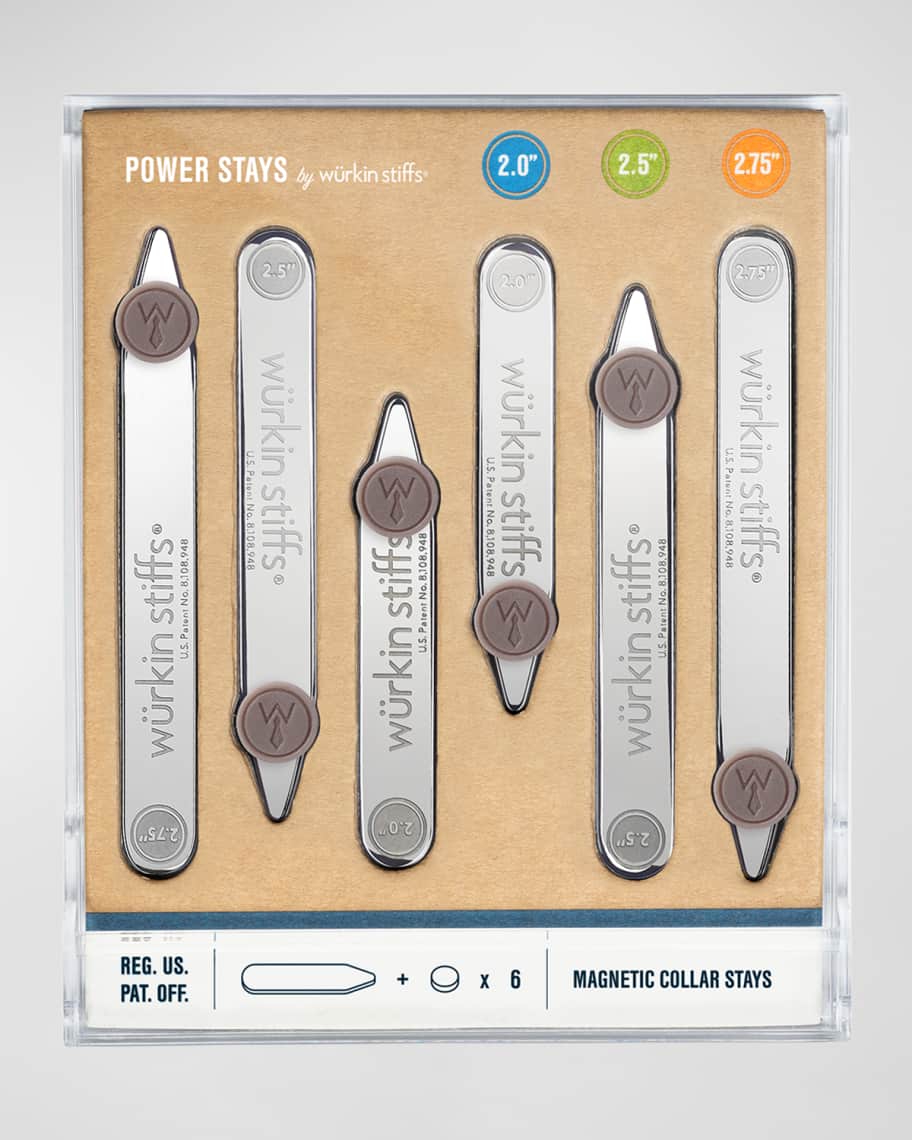 Wurkin Stiffs Men's Assorted Size Magnetic Collar Stays, 3 Pairs ...