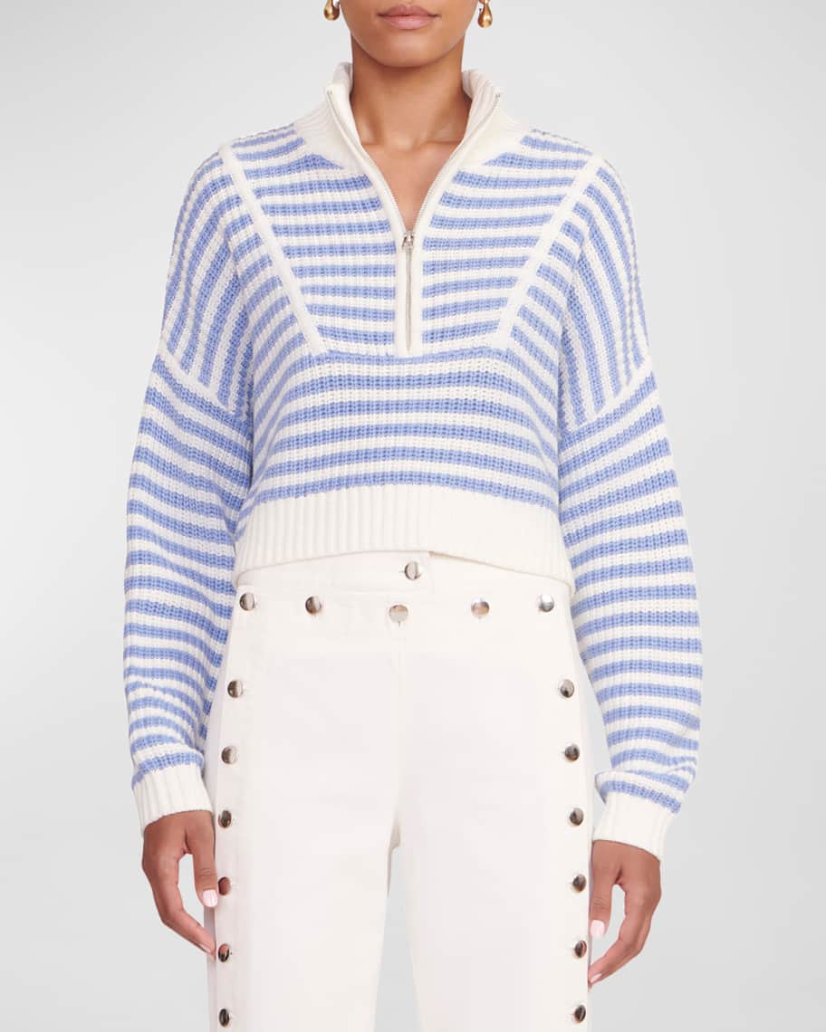 STAUD Hampton Multicolor Cropped Sweater | Neiman Marcus