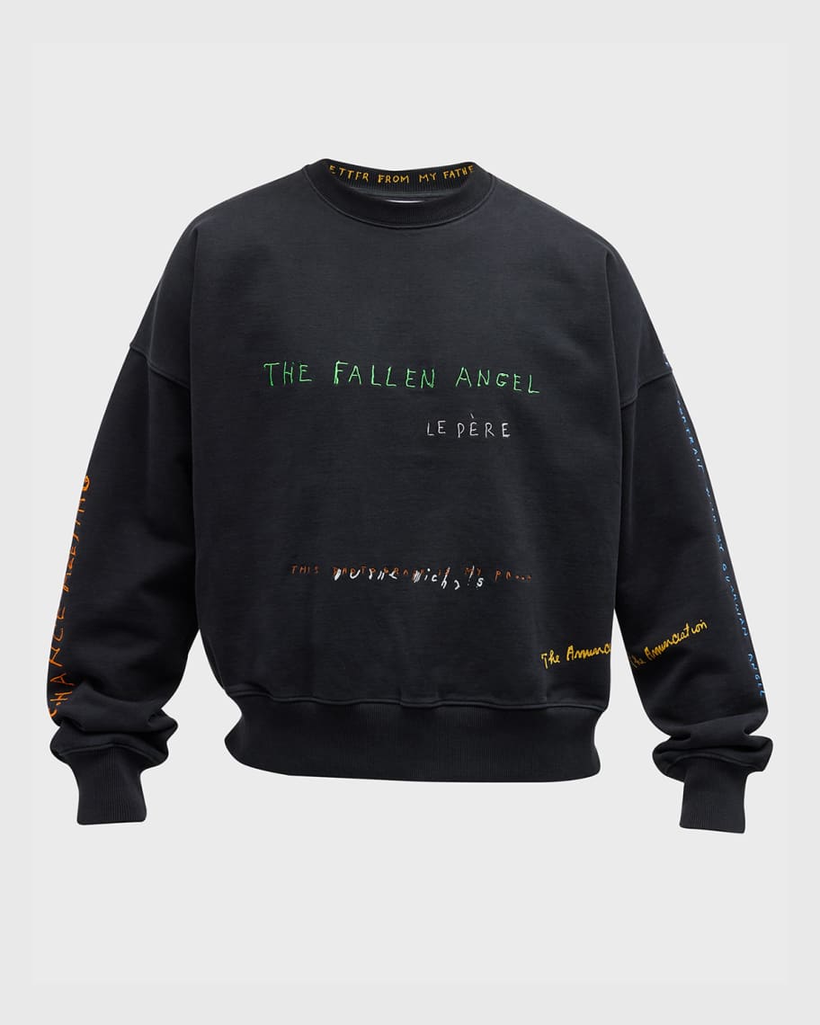 le PERE x Duane Michals Men's Michals Fallen Angel Crewneck Sweatshirt | Neiman Marcus