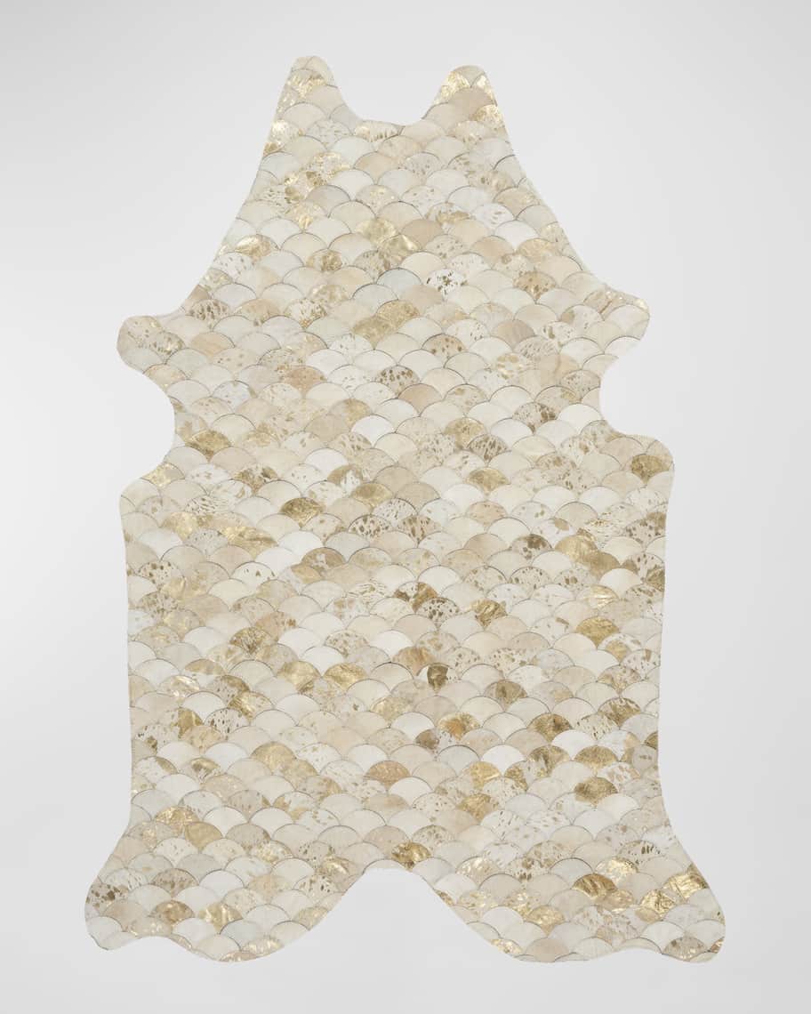 Nourison Scalloped Hair on Hide Rug, 5' x 7' | Neiman Marcus