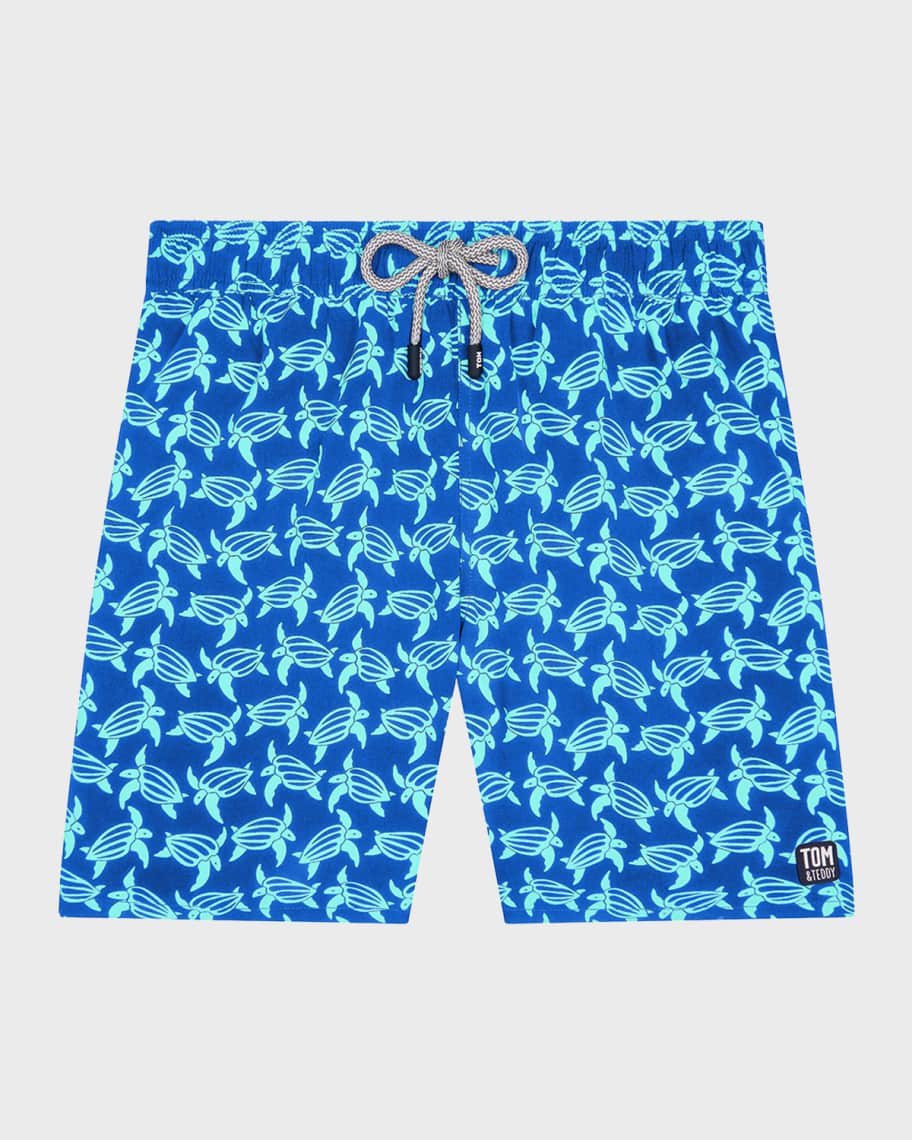 Tom And Teddy Mens Turtle Print Swim Trunks Neiman Marcus