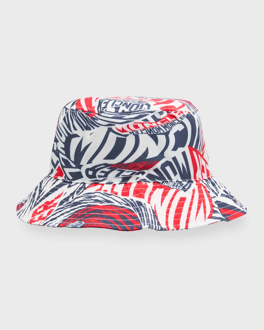 Moncler Men's Wavy-Print Bucket Hat | Neiman Marcus