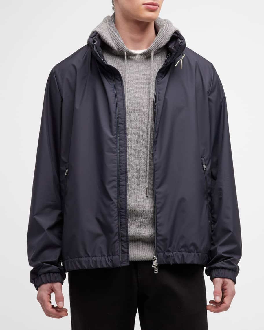 Moncler Men's Beid Jacket with Logo Collar | Neiman Marcus