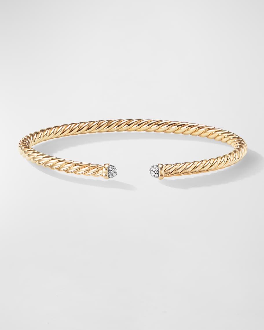 David Yurman 4mm Cable Flex Bracelet in 18K Gold | Neiman Marcus