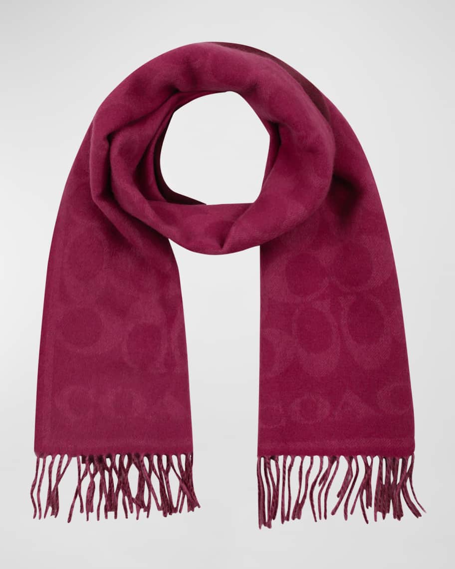 Coach Signature C Reversible Cashmere Scarf | Neiman Marcus