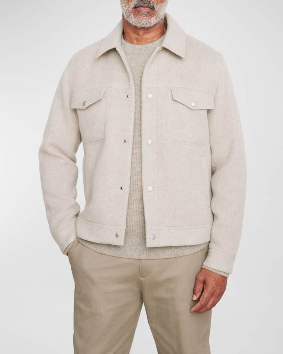 Vince Men's Wool-Blend Trucker Jacket | Neiman Marcus