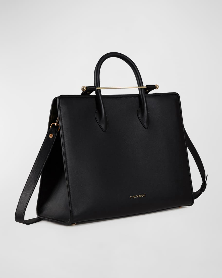 STRATHBERRY Metal Bar Leather Tote Bag | Neiman Marcus