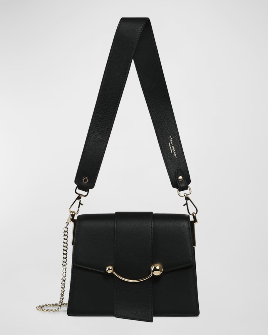 STRATHBERRY Box Crescent Leather Shoulder Bag | Neiman Marcus