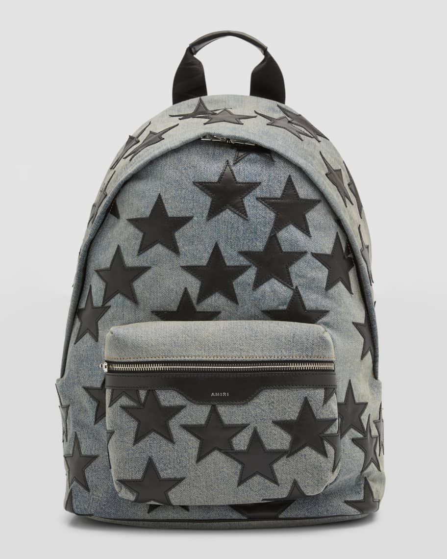 Amiri Men's Denim Backpack with Star Detail | Neiman Marcus
