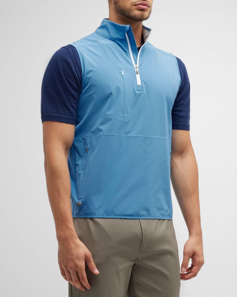 Peter Millar Men's Flex Adapt Wind-Resistant Half-Zip Vest | Neiman Marcus