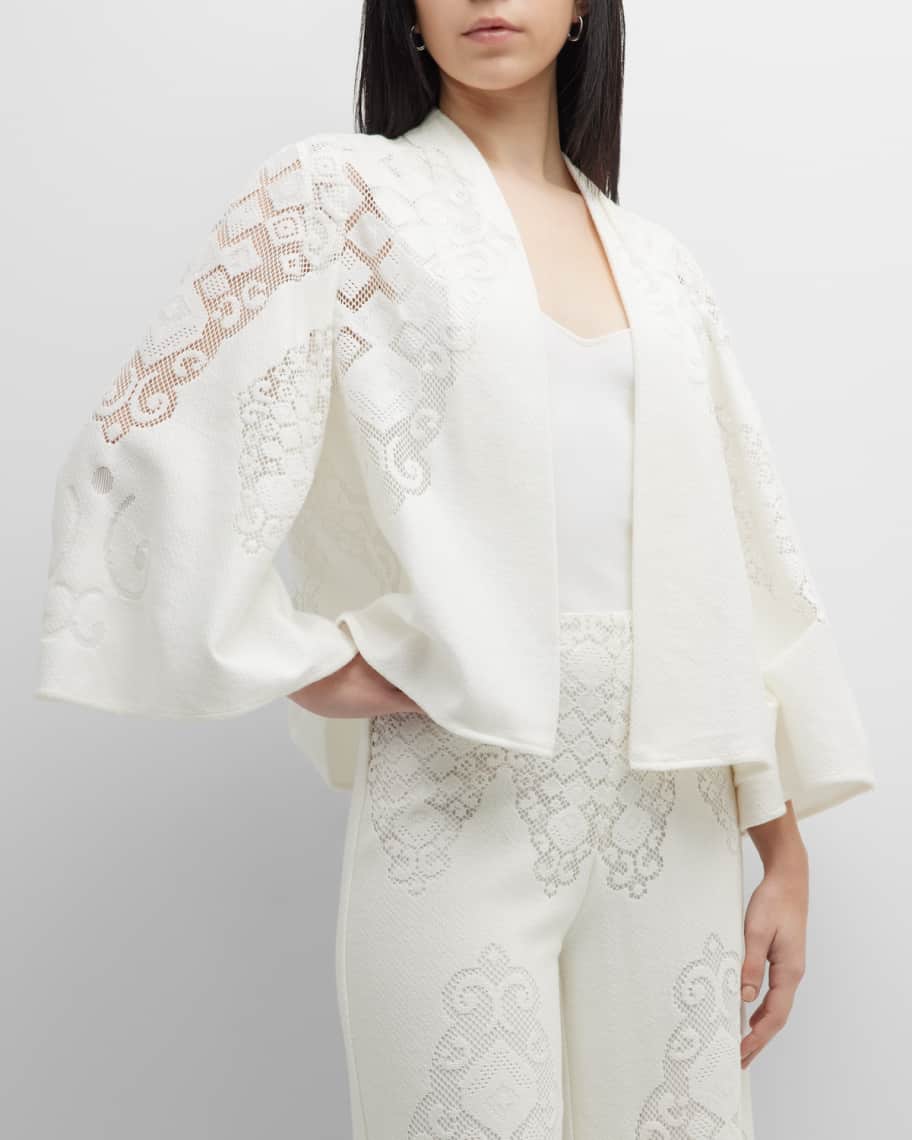 Kobi Halperin Morgan High-Rise Wide-Leg Lace Pants | Neiman Marcus