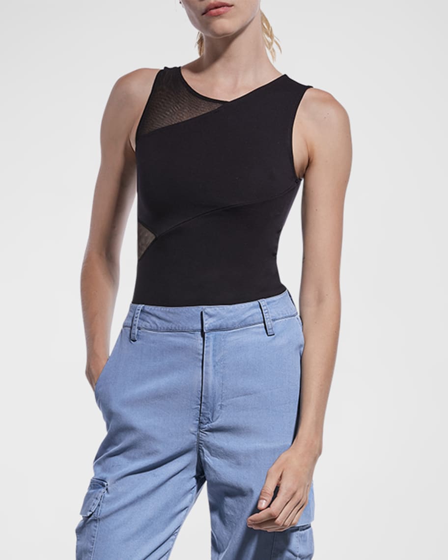 AS by DF Mason Mesh Cutout Tank Top | Neiman Marcus