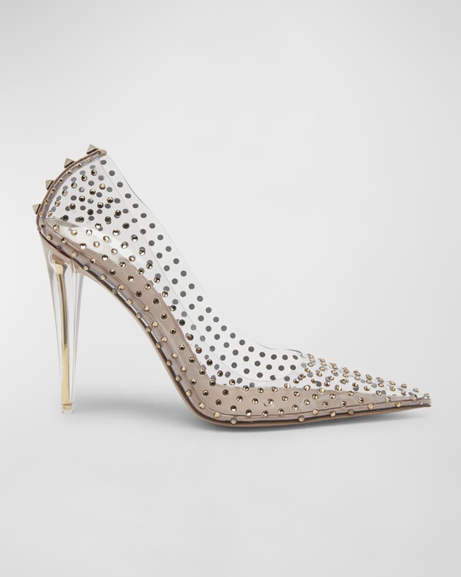 Valentino Garavani Rockstud Transparent Stiletto Pumps | Neiman Marcus