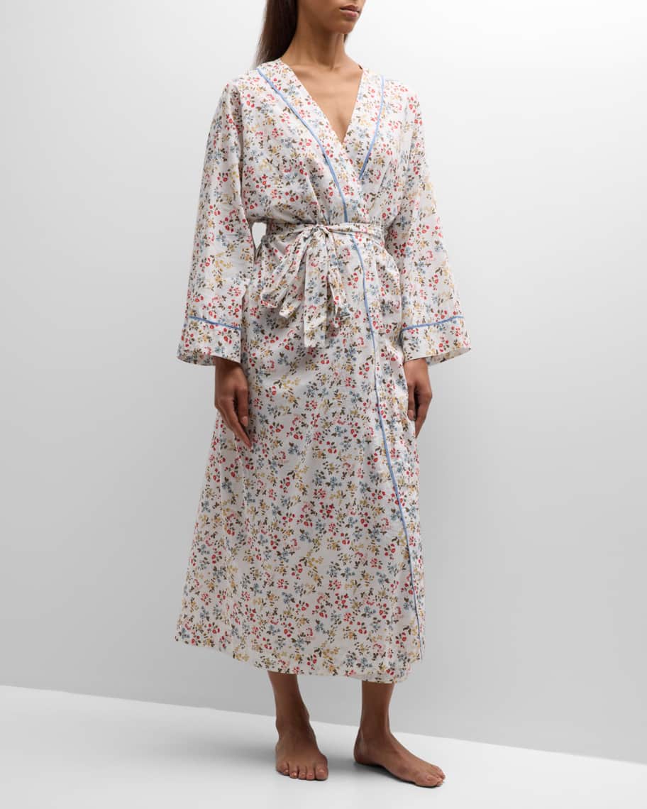 The Great The Robe Floral-Print Cotton Robe | Neiman Marcus