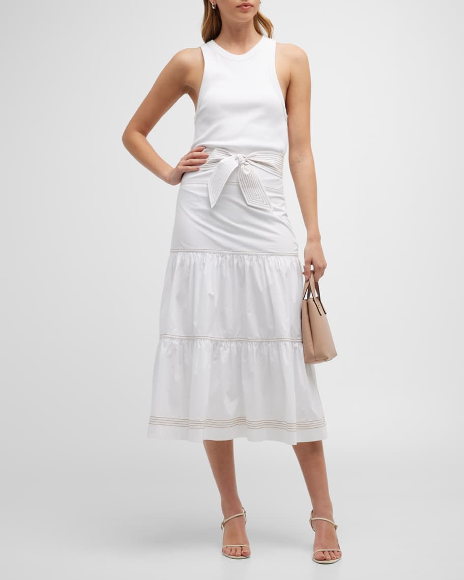 Veronica Beard Austyn Combo Midi Tank Dress | Neiman Marcus