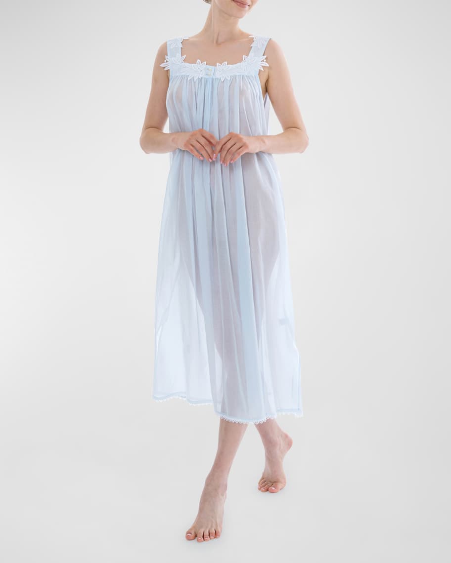 Celestine Florence 1 Ruched Floral Applique Nightgown | Neiman Marcus