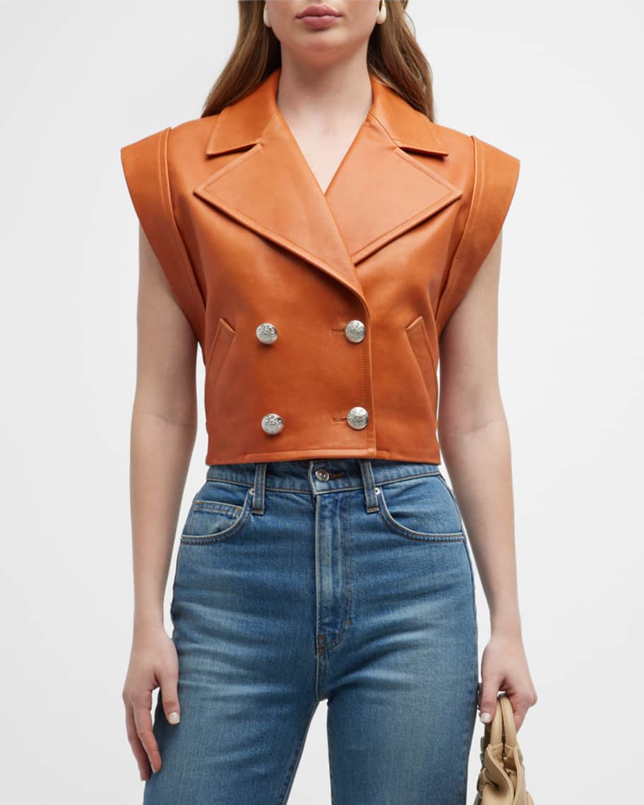 Veronica Beard Rixey Leather Vest | Neiman Marcus