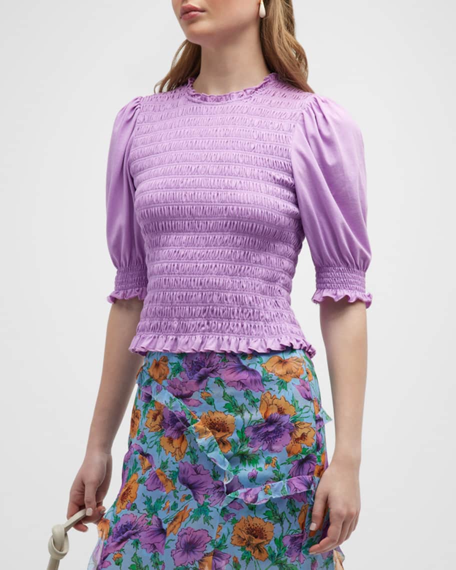 Veronica Beard Langston Smocked Top | Neiman Marcus