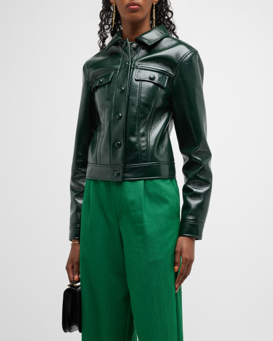 Proenza Schouler White Label Vinyl Cropped Jacket | Neiman Marcus