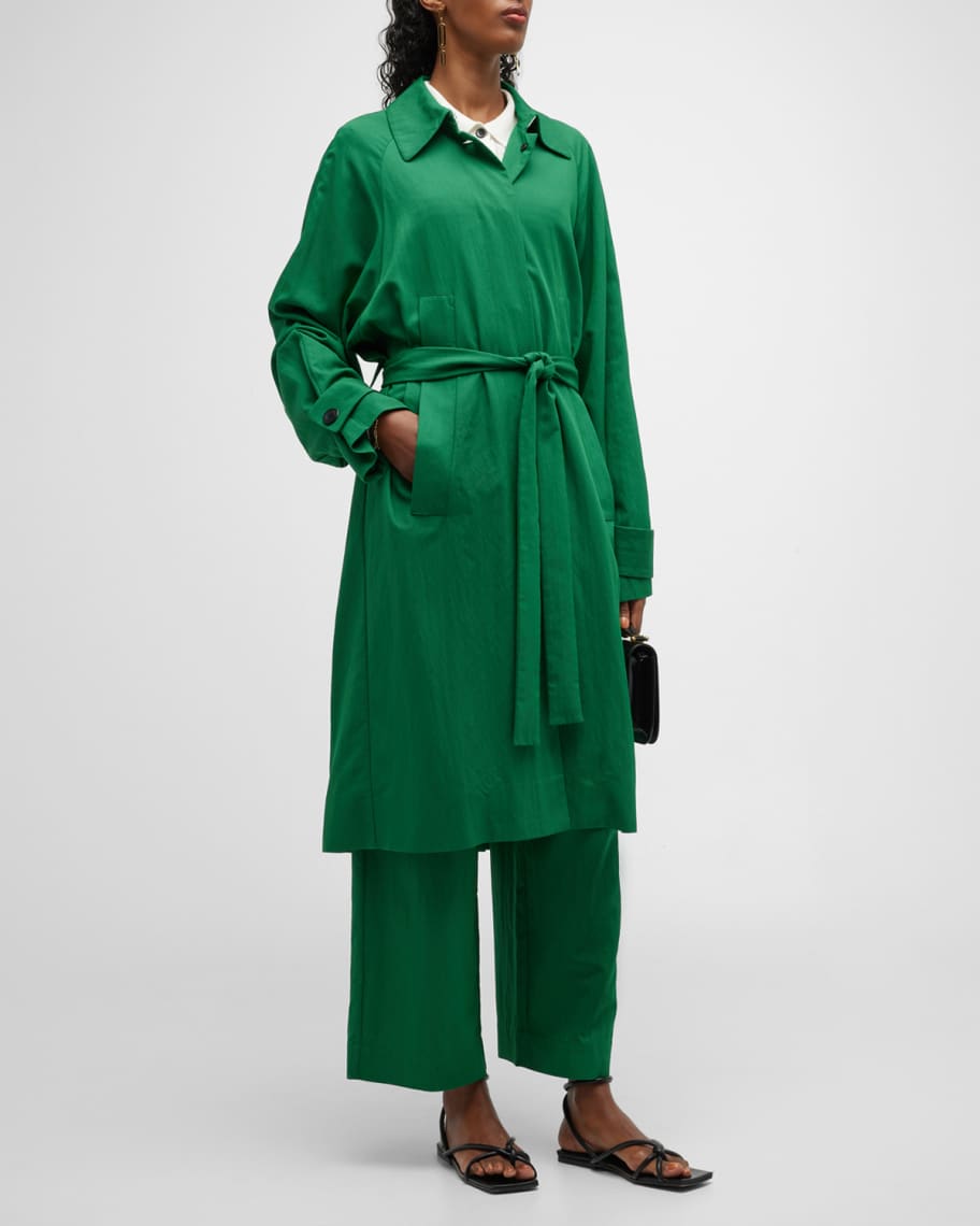 Proenza Schouler White Label Drapey Suiting Trench Coat | Neiman Marcus