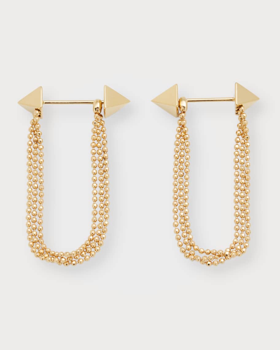 Peruffo 18K Yellow Gold Vector Connecting Chain Earrings | Neiman Marcus