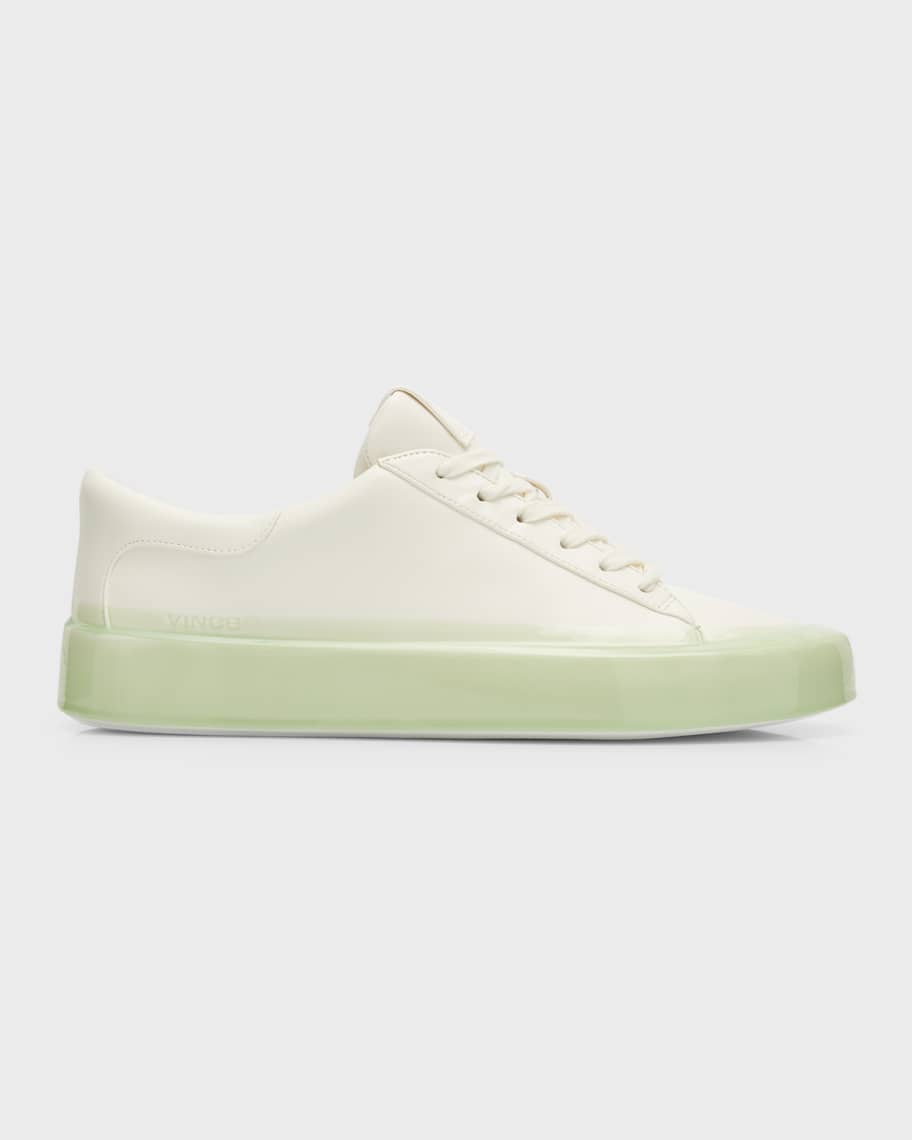 Vince Gabi Leather Transparent-Sole Sneakers | Neiman Marcus