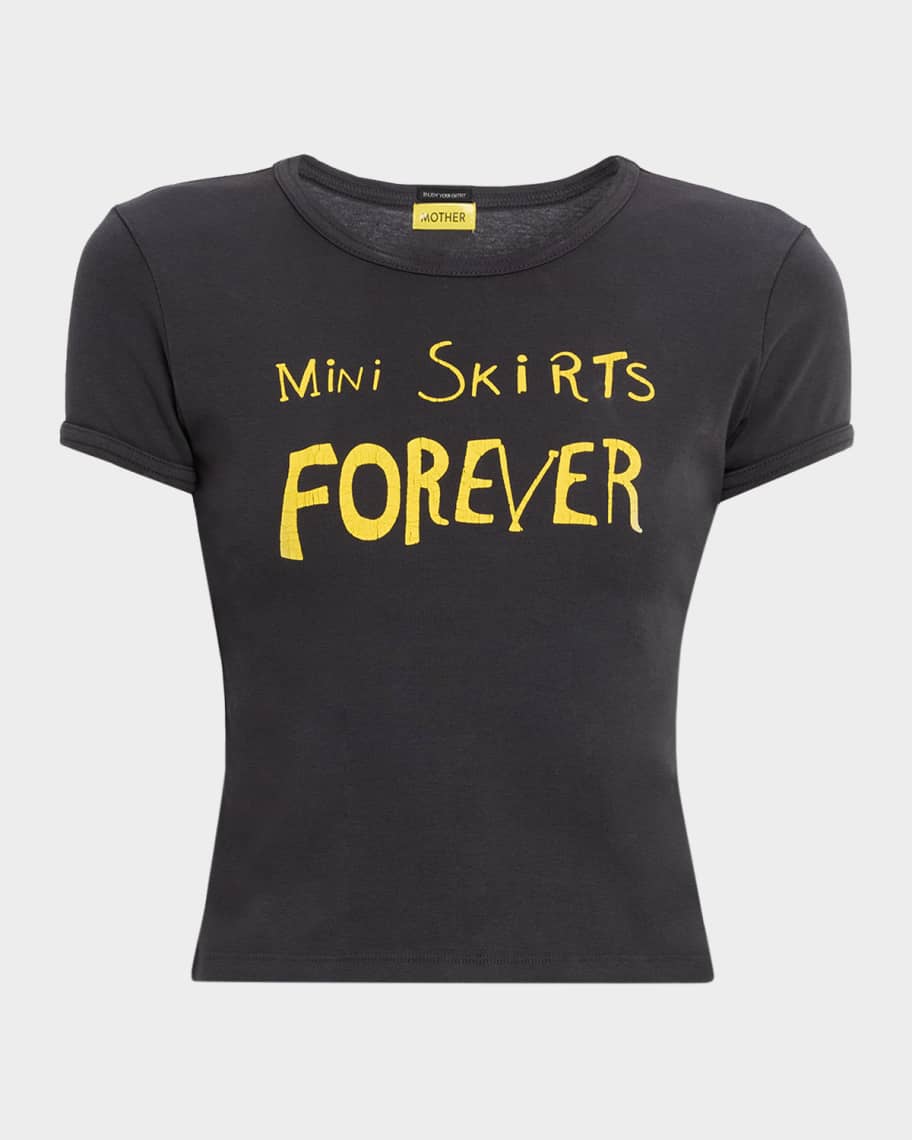 MOTHER The Itty Bitty Ringer Cropped Tee | Neiman Marcus