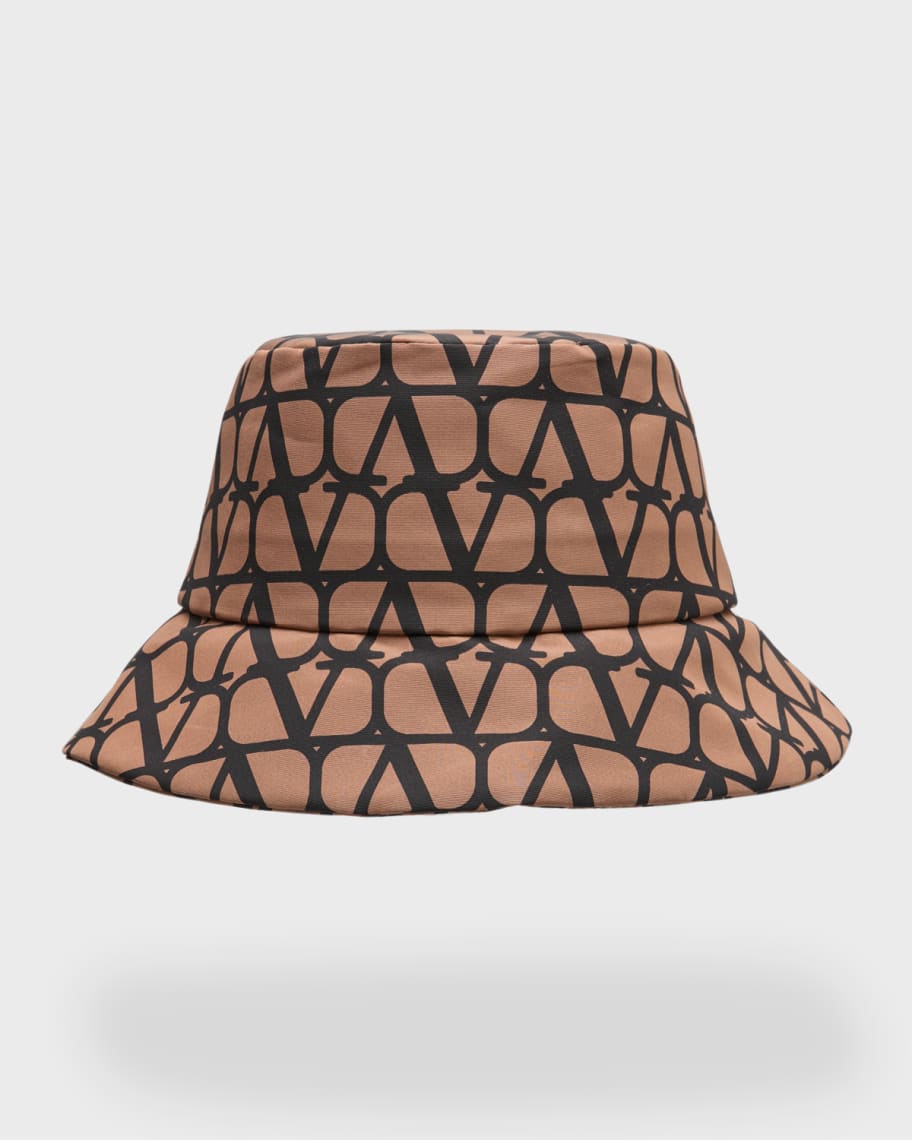 Valentino Garavani V-Logo Silk Bucket Hat | Neiman Marcus
