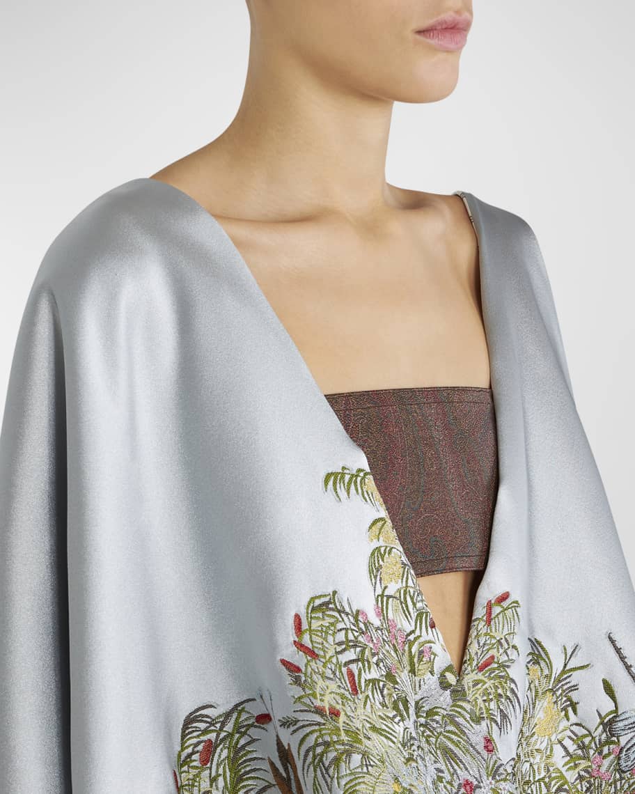 Etro Asymmetrical Embroidered Cape | Neiman Marcus