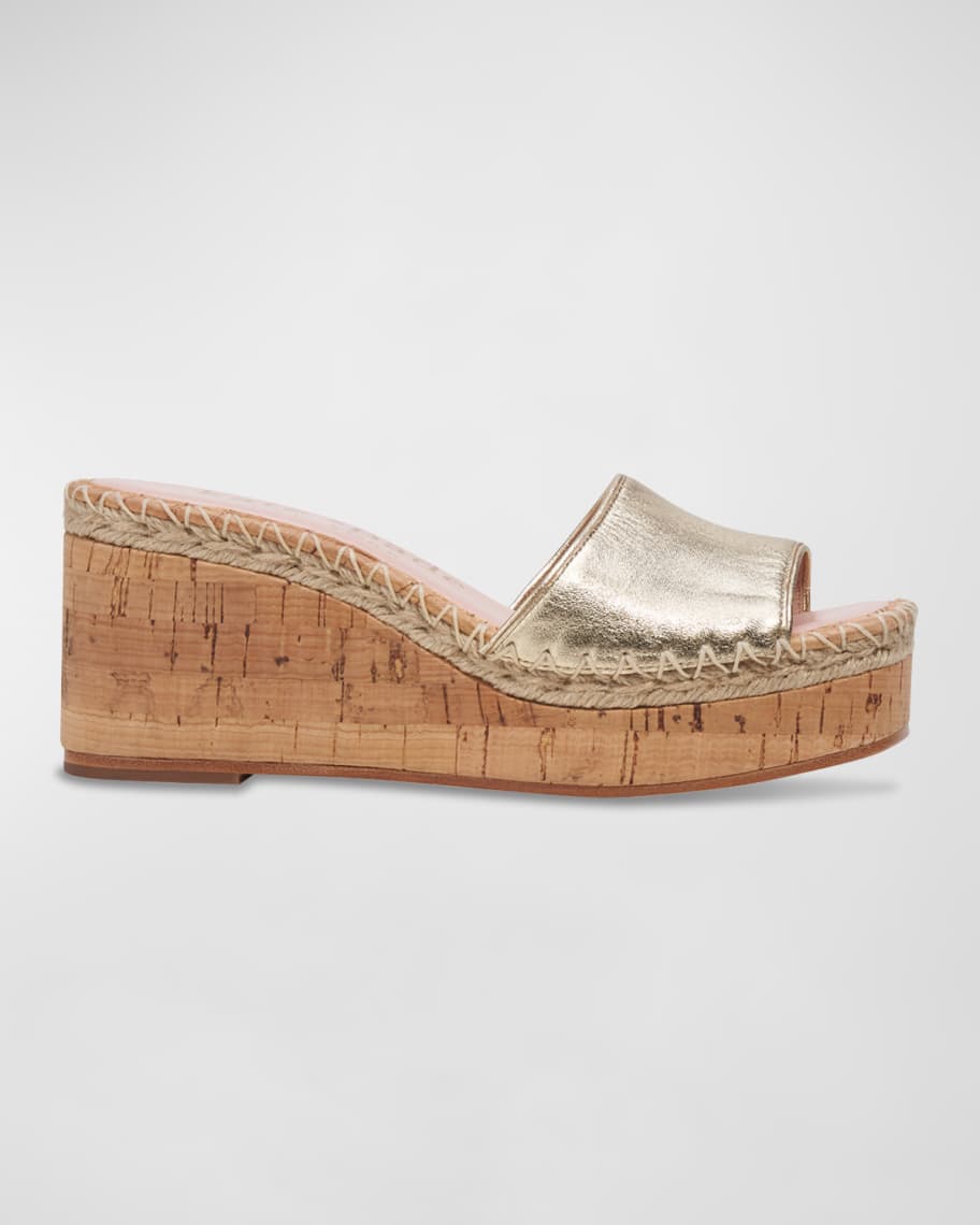 kate spade new york cosette metallic cork wedge espadrilles | Neiman Marcus