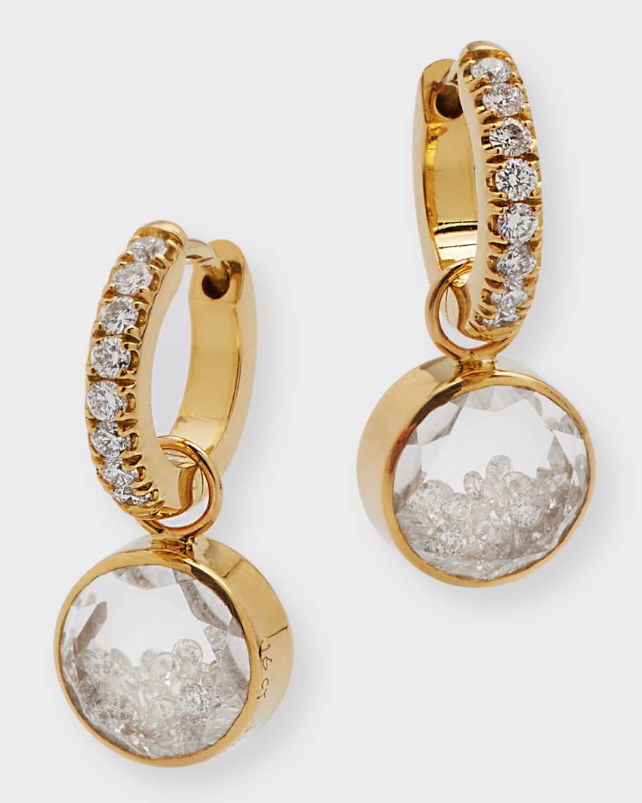 Moritz Glik 18k Yellow Gold Gala Kaleidoscope Shaker Huggie Earrings ...
