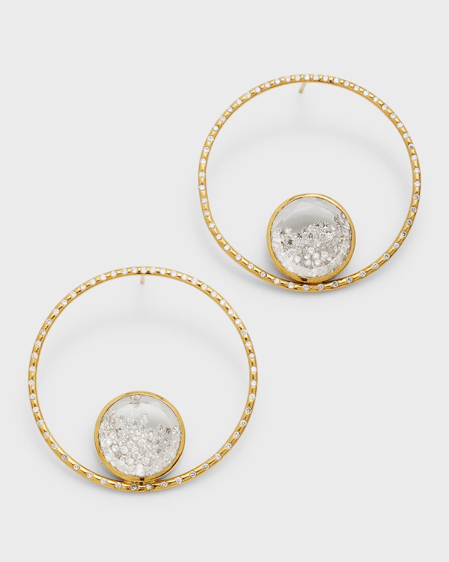Moritz Glik 18k Yellow Gold Circo Diamond Kaleidoscope Shaker Earrings ...