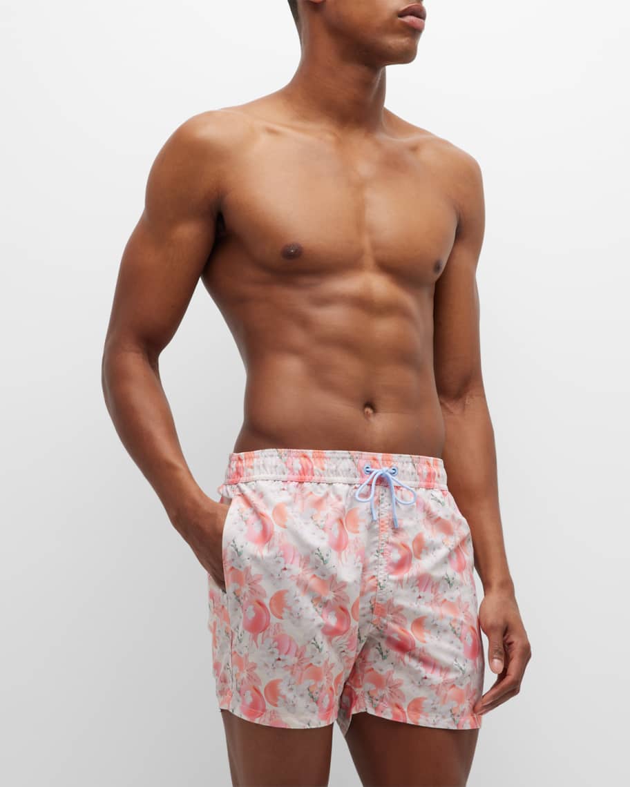 SIAMO VERANO Men's Peaches Fast-Dry Swim Shorts | Neiman Marcus