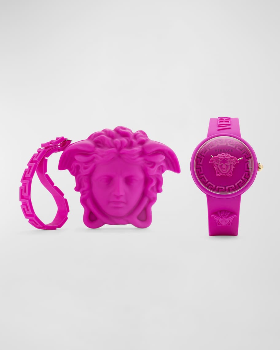Versace Unisex Medusa Pop Pink Silicone Watch, 39mm | Neiman Marcus