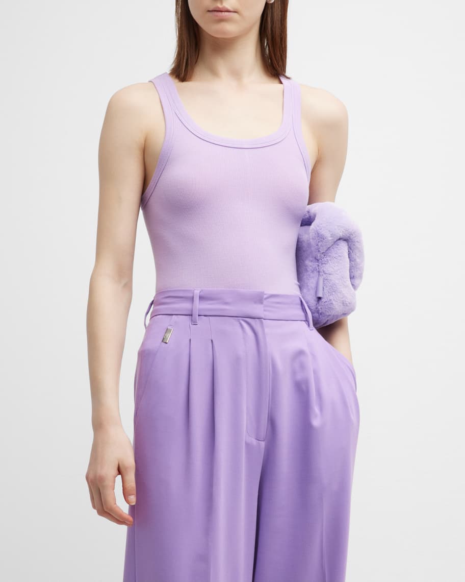 Grey/Ven Cameron Ribbed Scoop-Neck Tank | Neiman Marcus