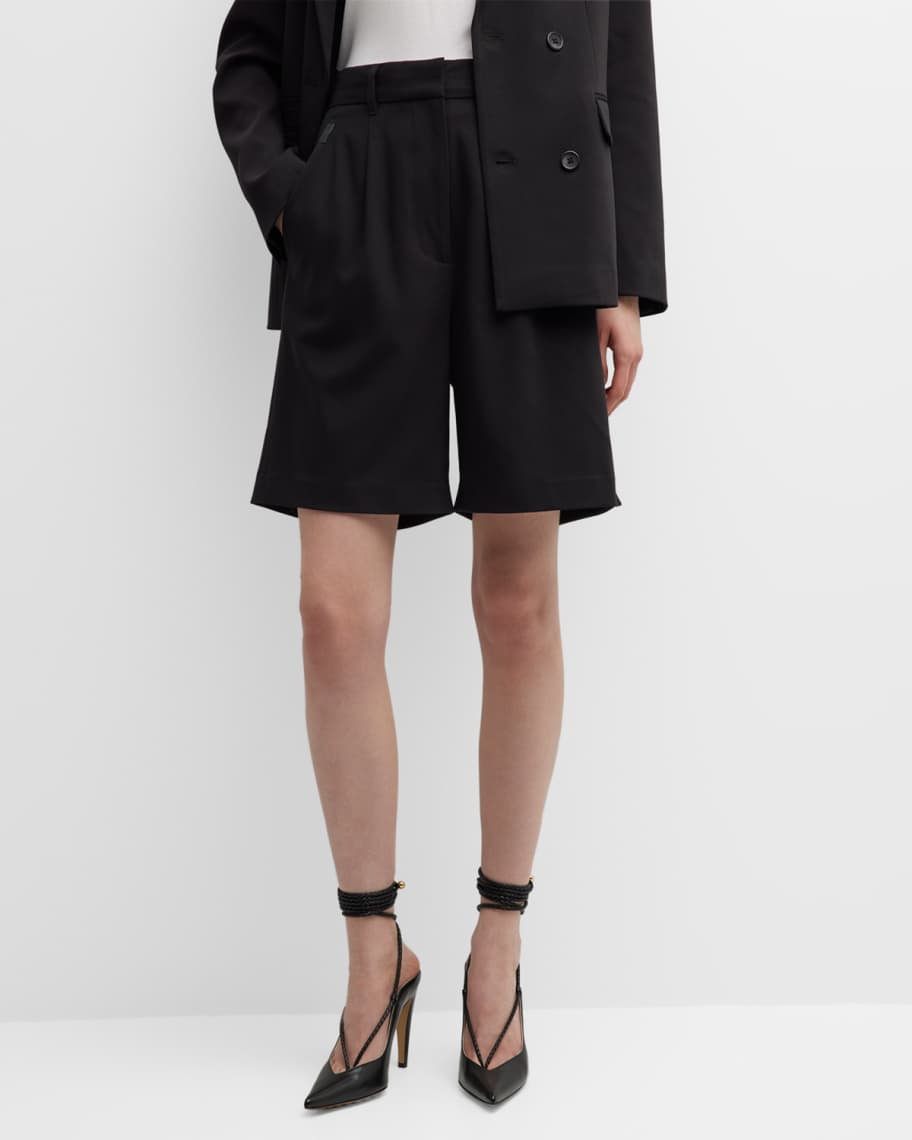 Grey/Ven Miles High-Rise Bermuda Shorts | Neiman Marcus